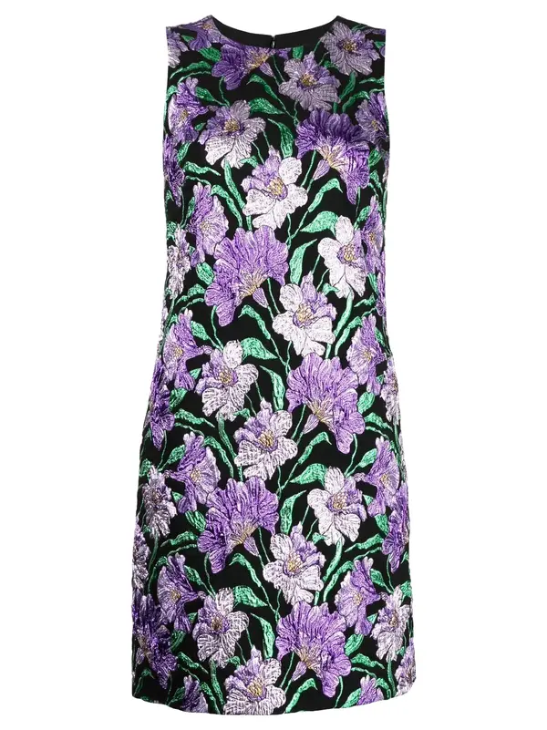 Carolina Herrera Floral-jacquard A-line Mini Dress - Multicolour