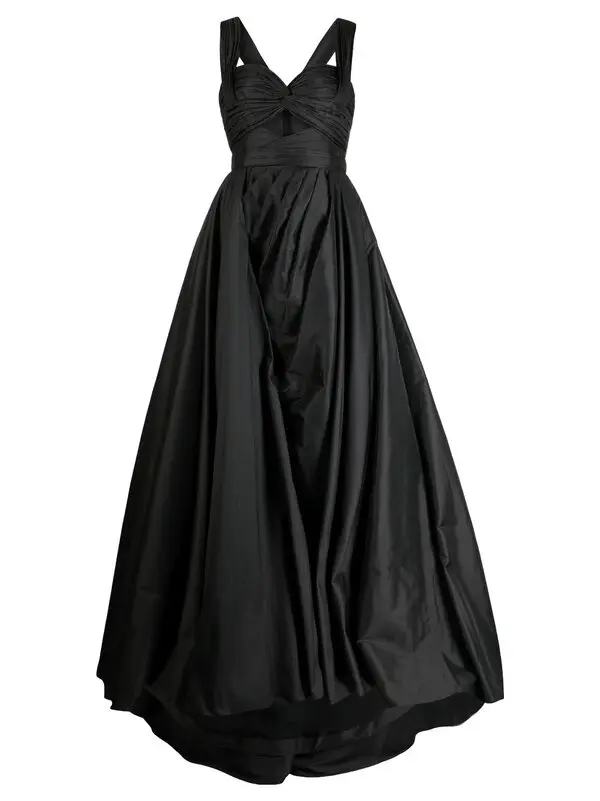 Zuhair Murad Cut-out Taffeta Gown - Black