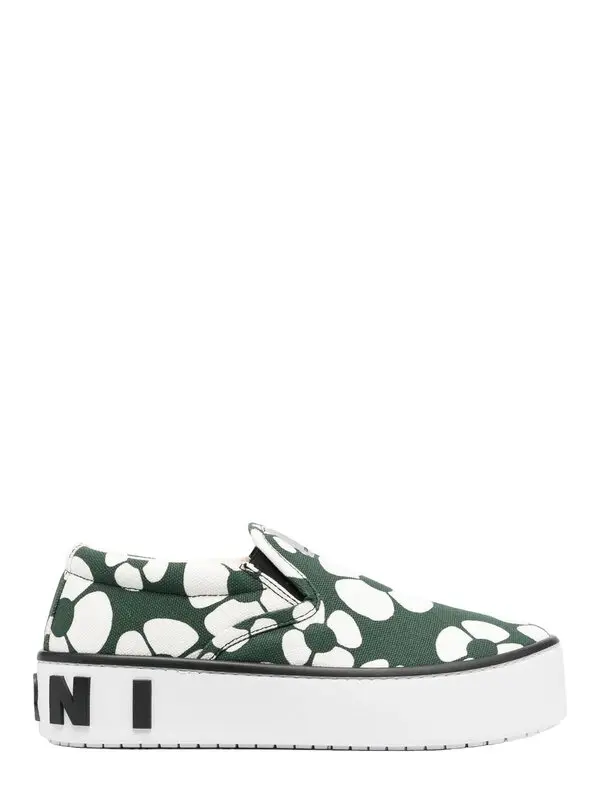 Marni Floral-print Sneakers - Green