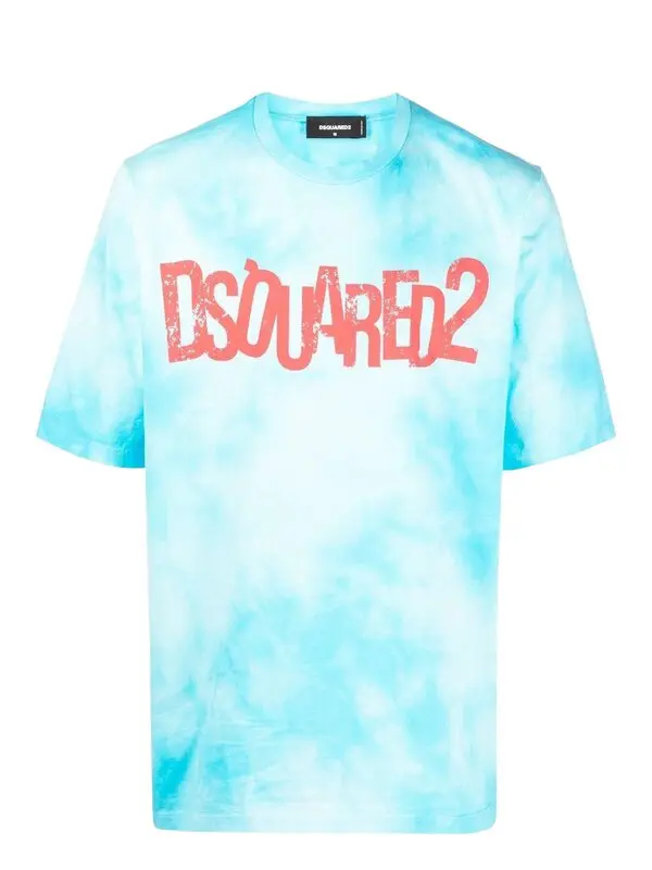 Dsquared2 Logo-print Tie-dye T-shirt - Blue