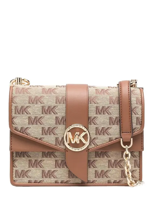 Michael Kors Logo Jacquard Crossbody Bag - Brown