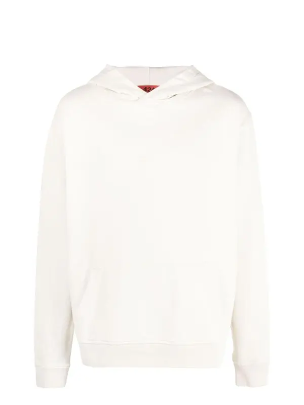 424 Debossed Logo Cotton Hoodie - Neutrals