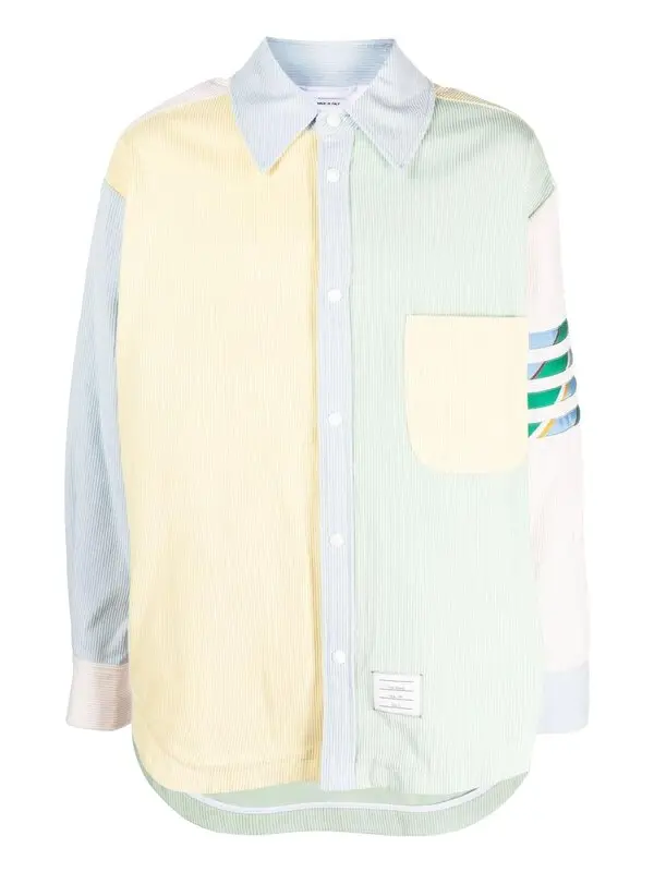 Thom Browne Panelled-design Pastel Shirt - Green