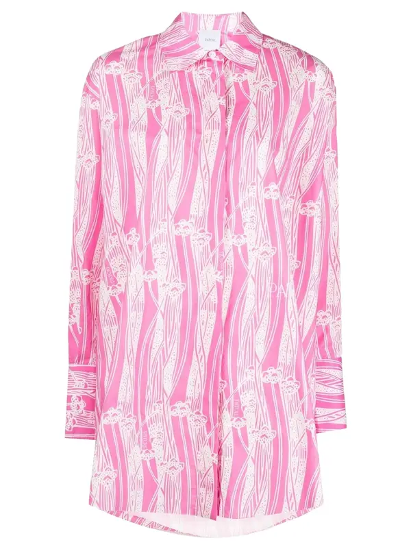 Patou Abstract-print Mini Shirtdress - Pink