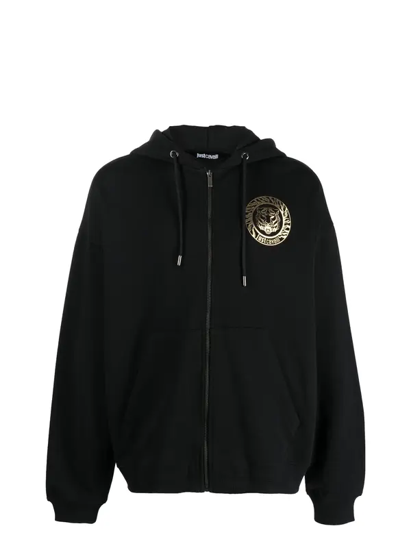 Just Cavalli Logo-print Hoodie - Black
