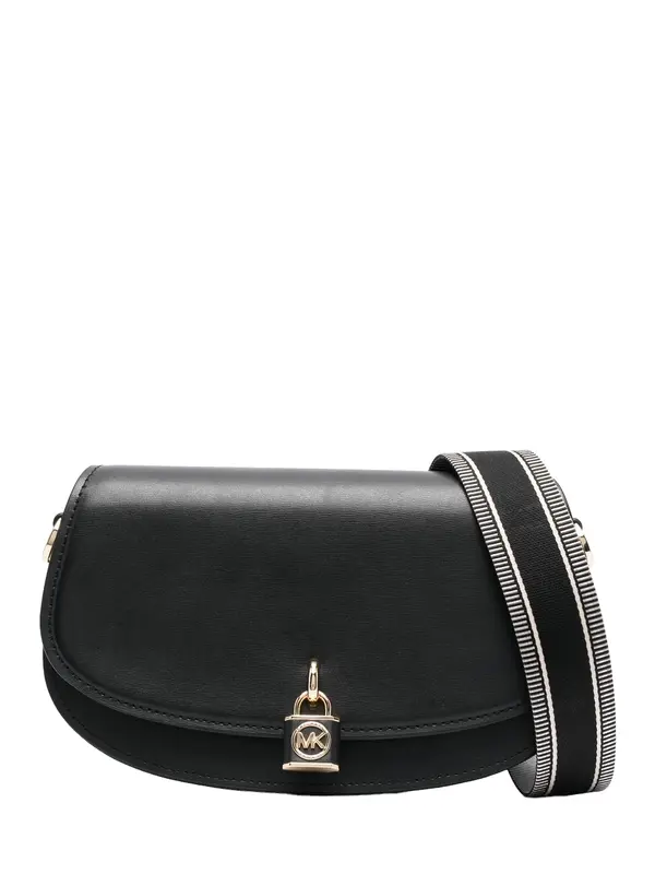 Michael Kors Padlock Detail Shoulder Bag - Black