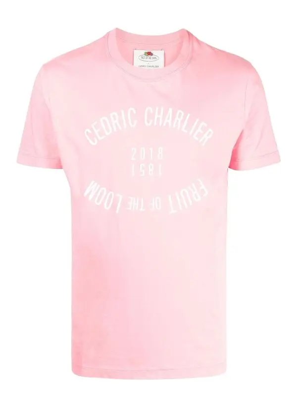 Cédric Charlier Logo-print Cotton T-shirt - Pink