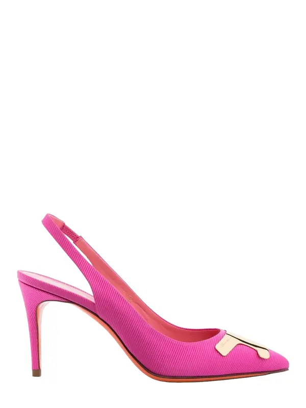 Santoni Ribbed-finish 90mm Pumps - Pink