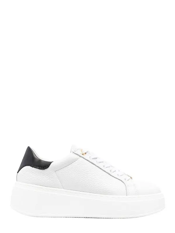 TWINSET Leather Platform Sneakers - White
