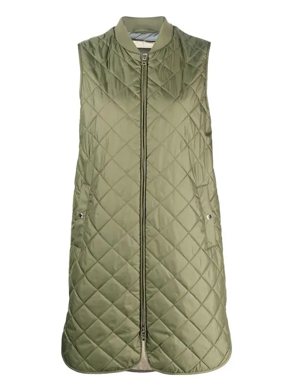 Geox Asheely Quilted Gilet - Green