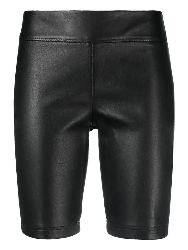 Loewe Logo-print Leather Shorts - Black