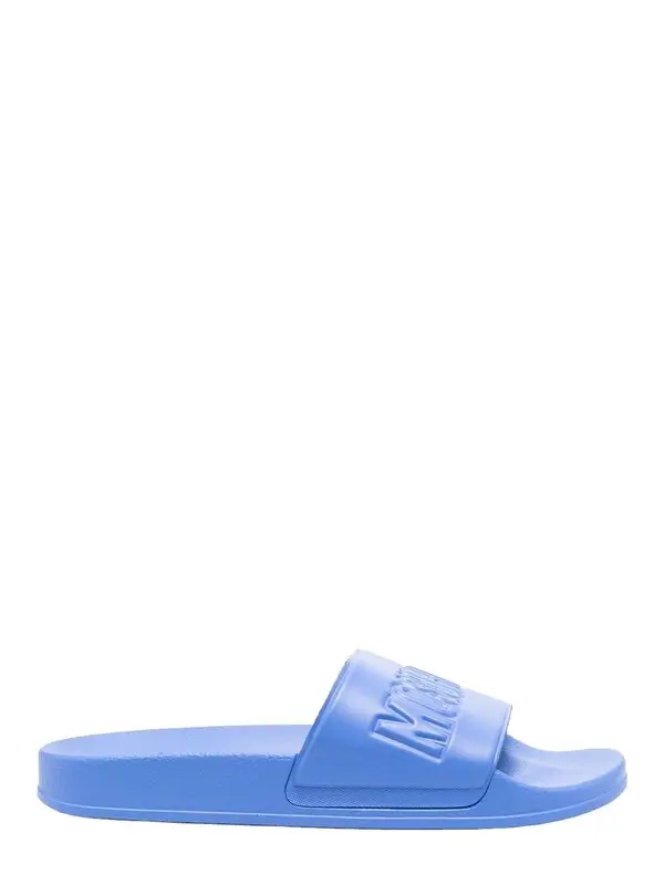 Moschino Embossed-logo Slides - Blue
