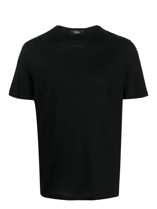 Herno Logo-plaque Cotton T-shirt - Black