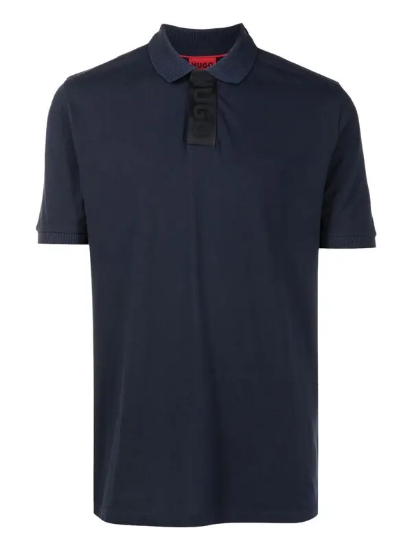 BOSS Logo-print Cotton Polo Shirt - Blue