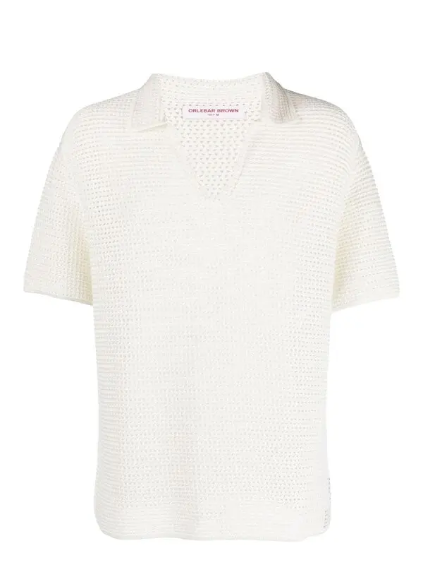Orlebar Brown Batten Crochet Polo Shirt - Neutrals