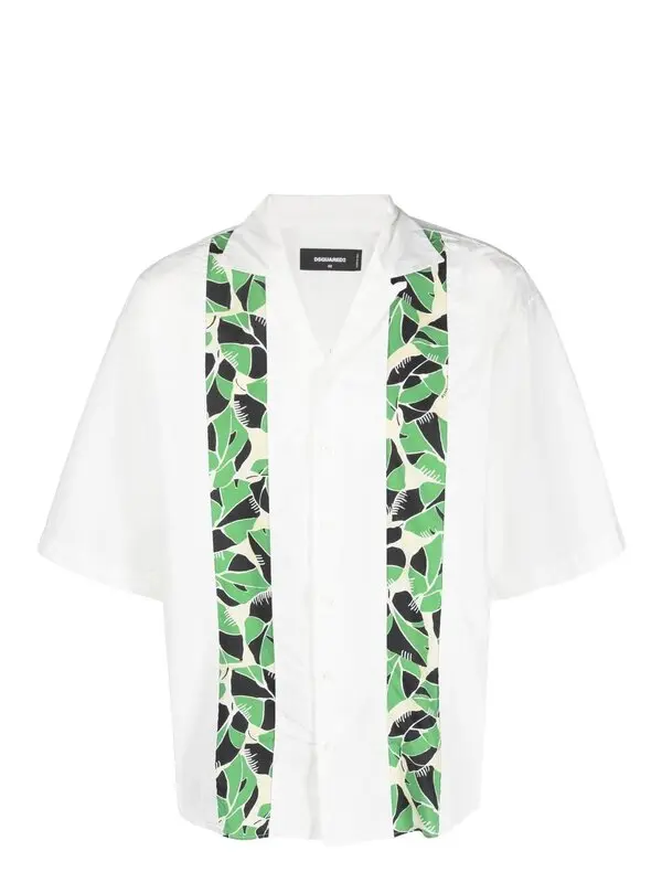 Dsquared2 Leaf-print Short-sleeve Shirt - White