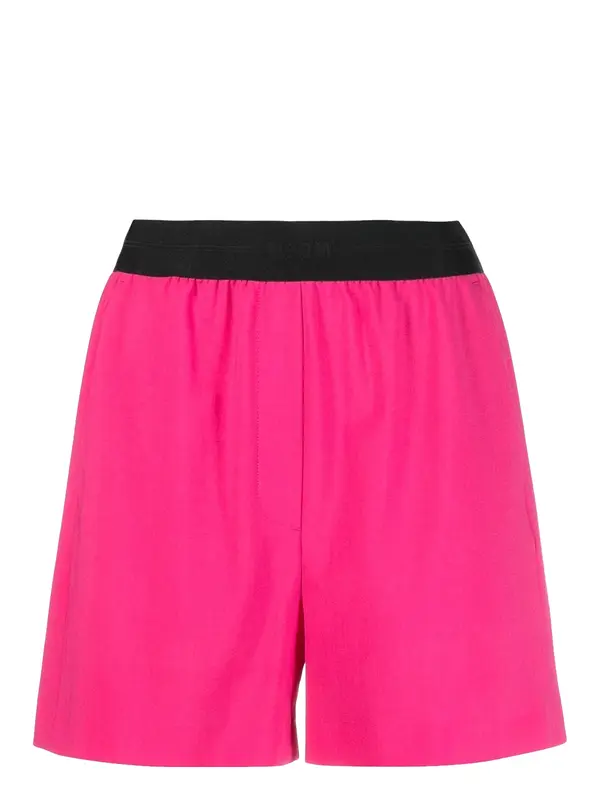 MSGM Logo-waistband Shorts - Pink