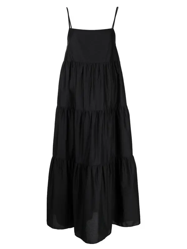 Matteau Tiered-design Midi Dress - Black