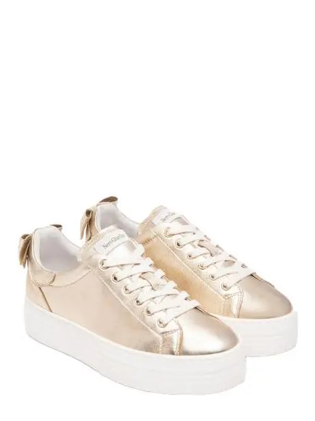 NEROGIARDINI Bow Platform Sneakers - Gold