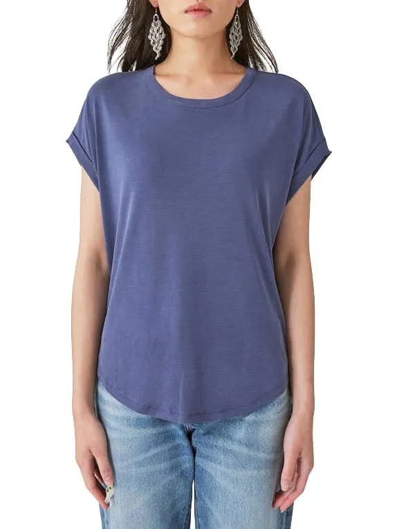 Lucky Brand Sandwash Dolman T-shirt - Navy