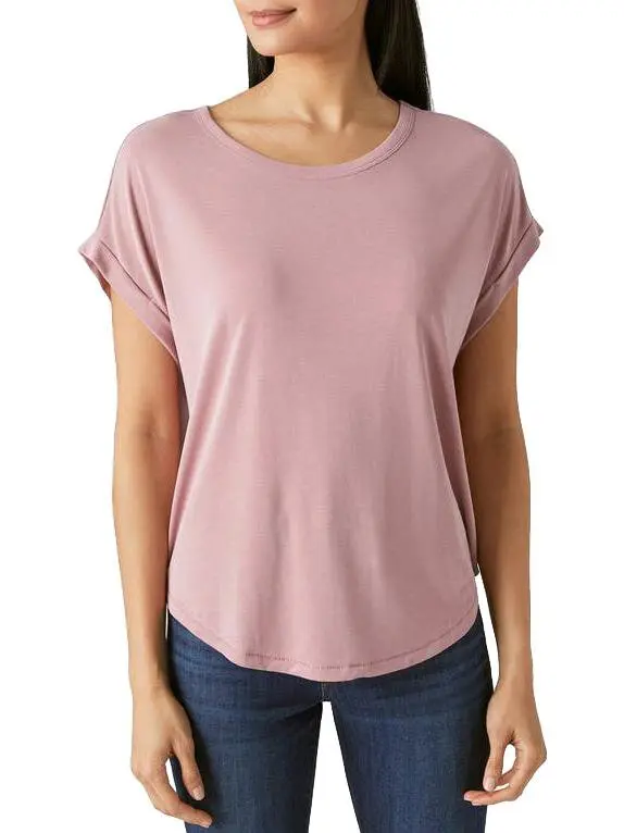 Lucky Brand Sandwash Dolman T-shirt - Nostalgia Rose