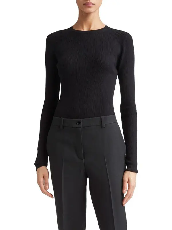 Michael Kors Hutton Cashmere Rib Sweater - Black