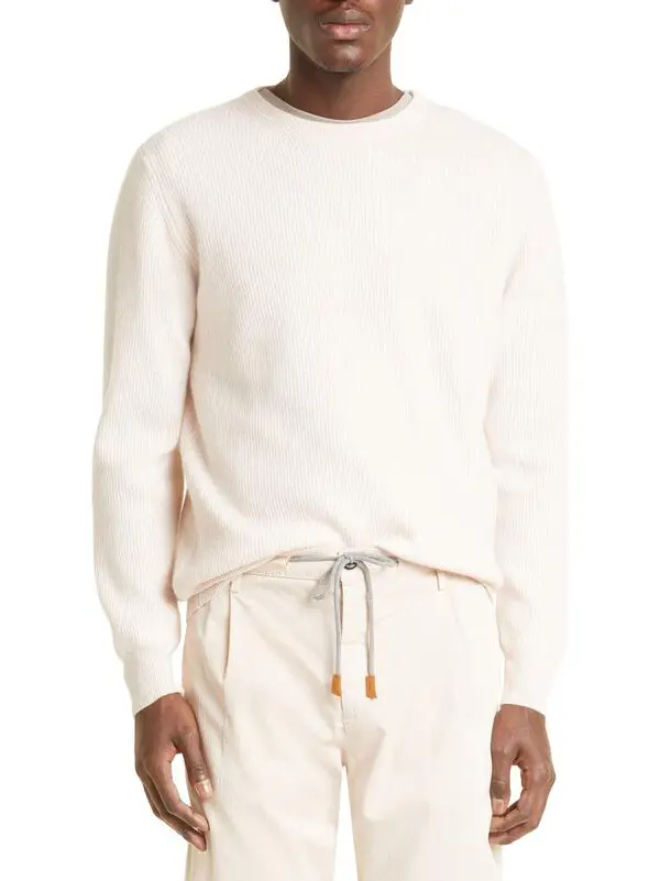 Eleventy Fine Gauge Cashmere Crewneck Sweater - Pink