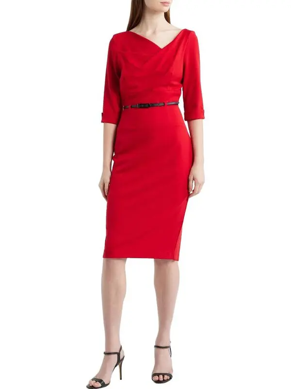 Black Halo Jackie O Sheath Dress - Red