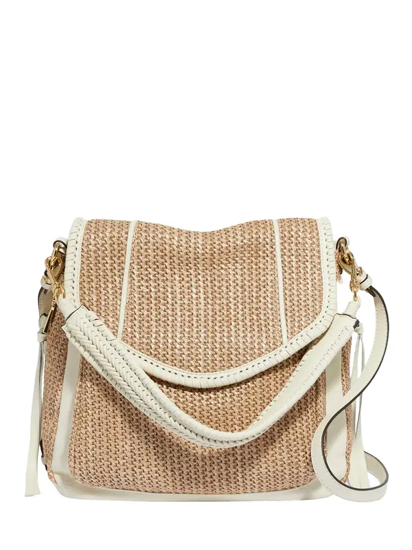 AIMEE All For Love Convertible Leather Shoulder Bag - Raffia