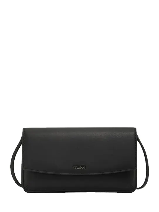 Tumi Leather Crossbody Wallet - Black