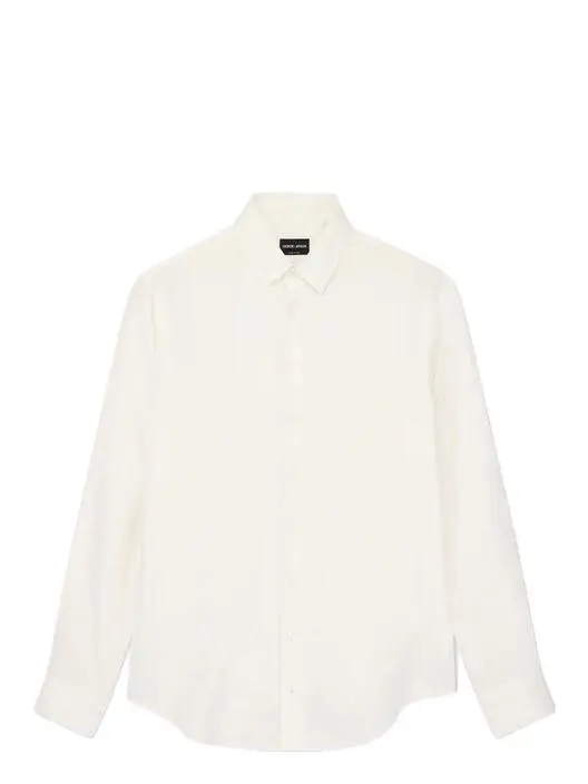 Giorgio Armani Regular-fit Shirt In Linen - White