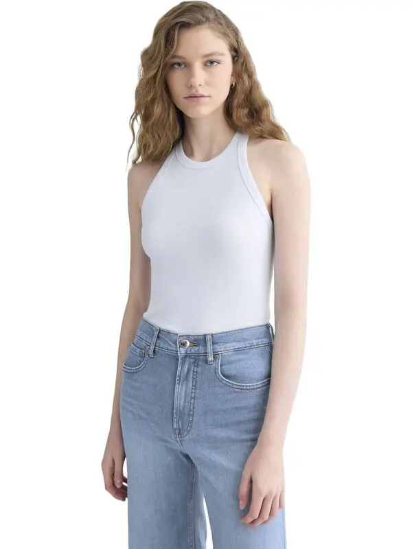 Everlane Luxe Rib Racerback Tank Top - Skywriting