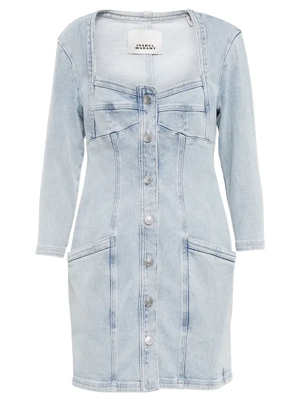 Isabel Marant Vona Denim Minidress - Blue