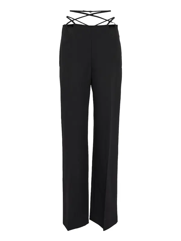 DION LEE Cutout Straight Pants - Black