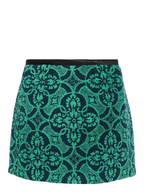 MARINE SERRE Jacquard High-rise Miniskirt - Green
