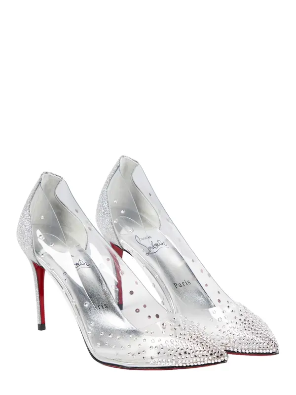 CHRISTIAN LOUBOUTIN Degrastrass Embellished Pumps - Silver