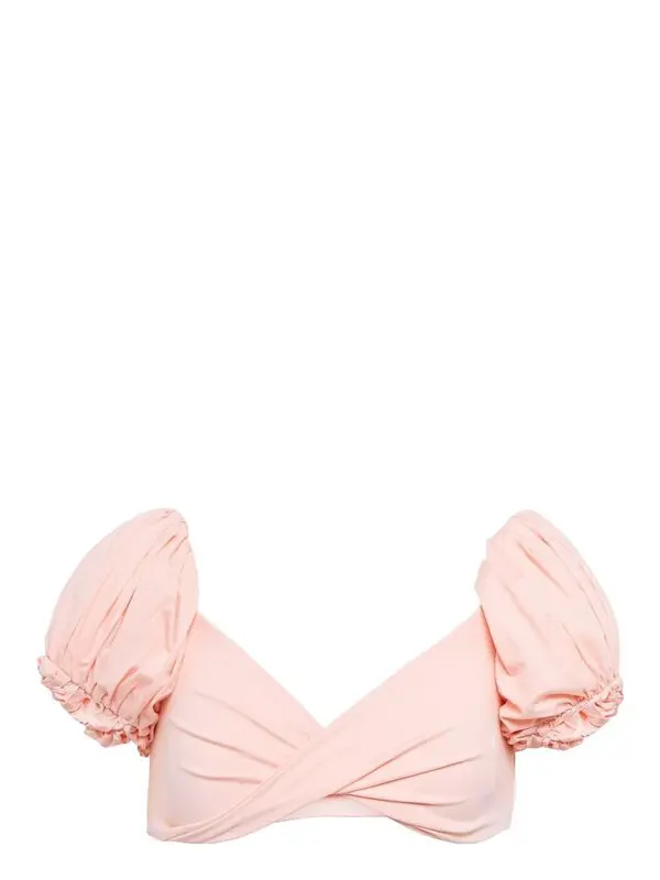 Giambattista Valli Puff-sleeve Bikini Top - Pink