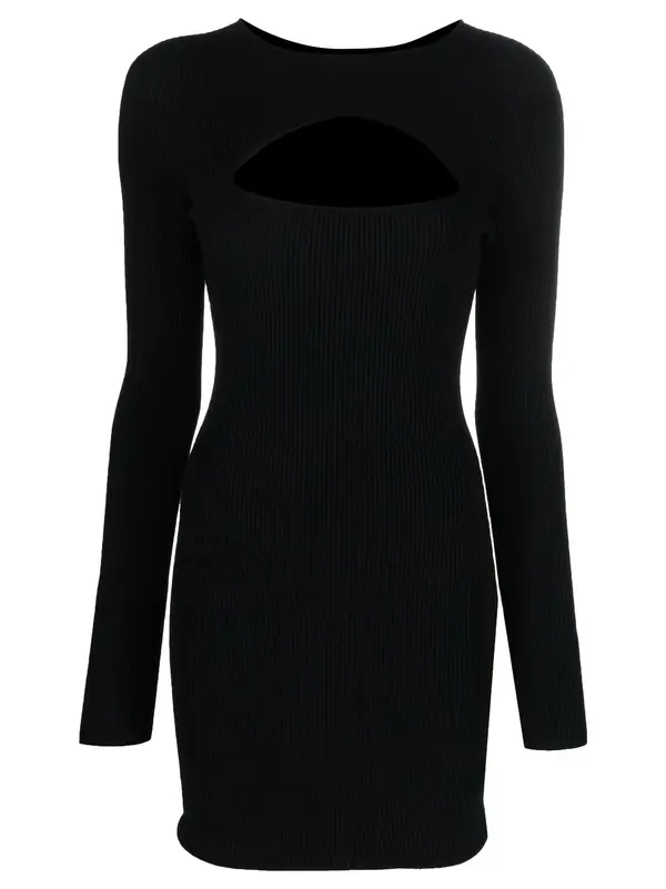 Dsquared2 Cut-out Rib-knit Minidress - Black