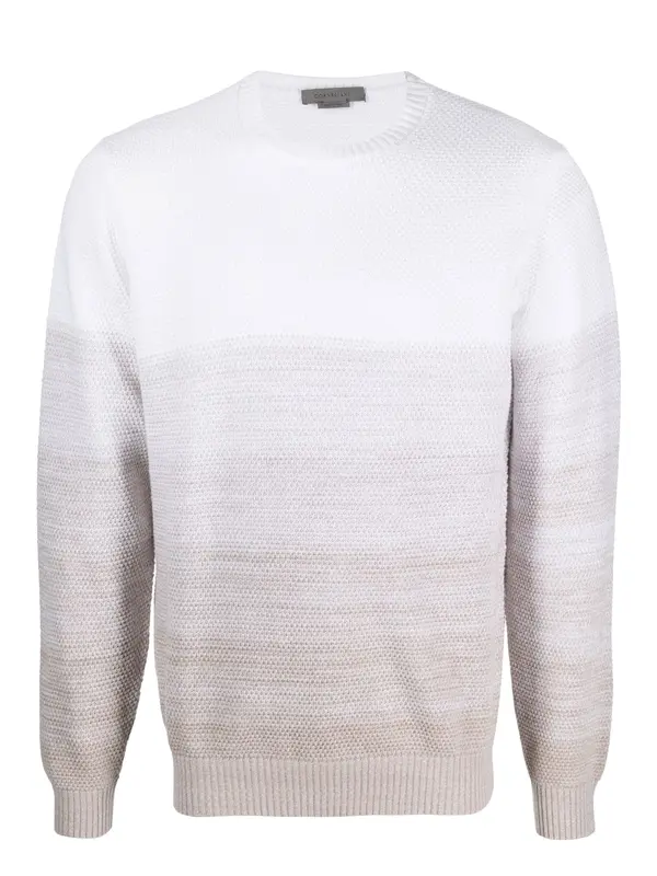 Corneliani Gradient-effect Knitted Jumper - White