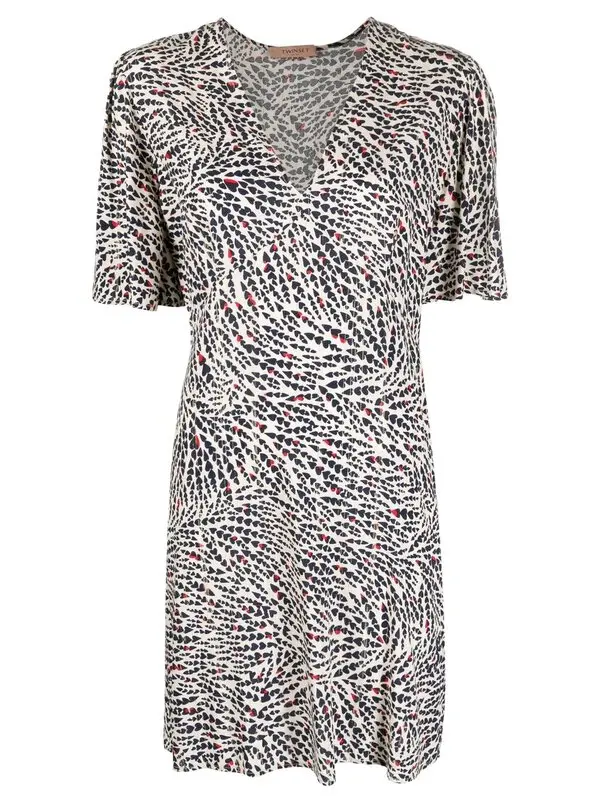 TWINSET Graphic-print Midi Dress - Neutrals