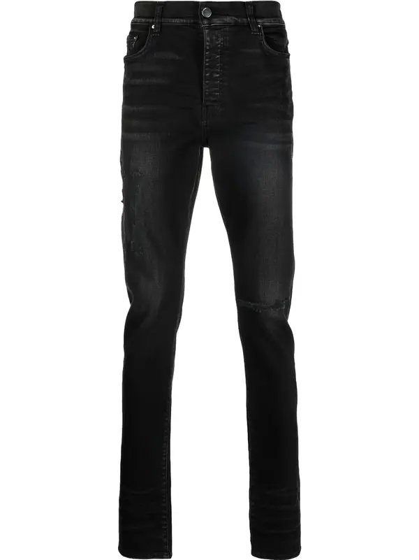 Amiri Logo-embroidered Skinny-cut Jeans - Black
