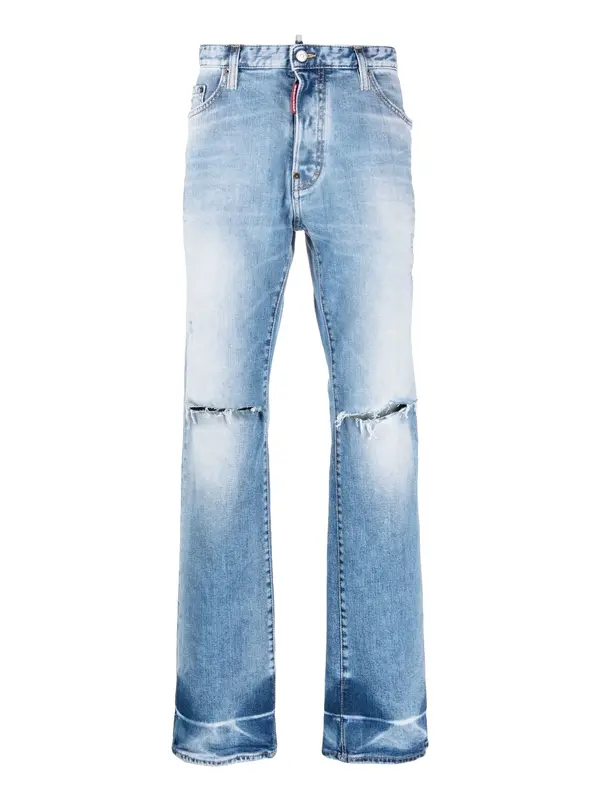 Dsquared2 Straight-leg Ripped Jeans - Blue