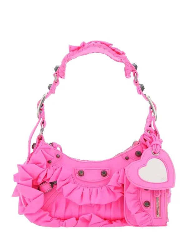 Balenciaga Le Cagole Ruffles Shoulder Bag - Pink