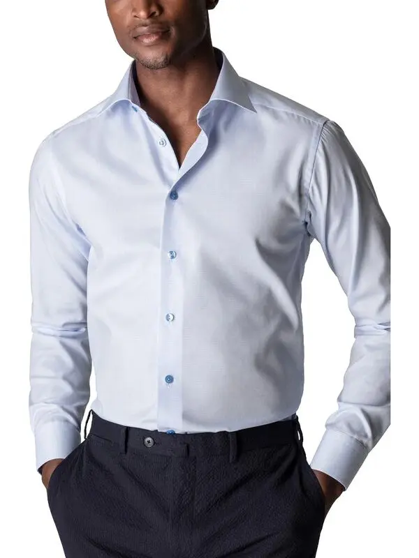 Eton Slim Fit Solid Dress Shirt - Blue
