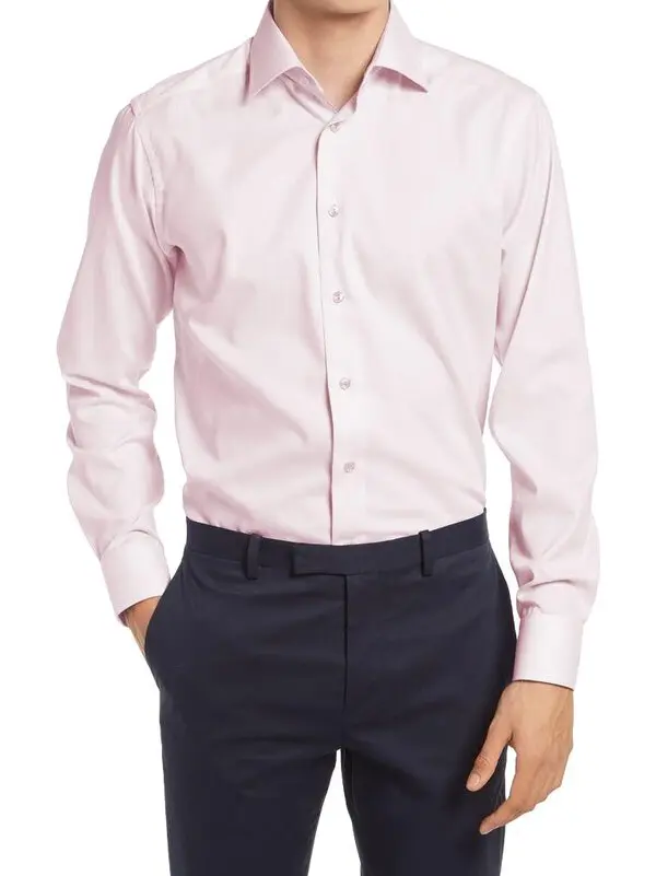 Eton Slim Fit Solid Dress Shirt - Pink