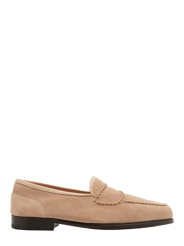 John Lobb Bath Suede Penny Loafers - Blush