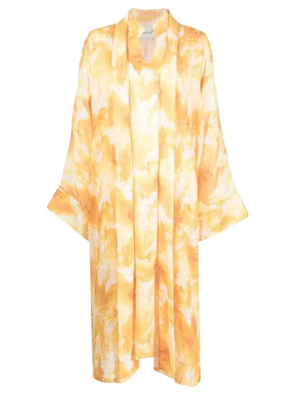 BAMBAH Gardenia Tie-dye Print Dress Set - Yellow