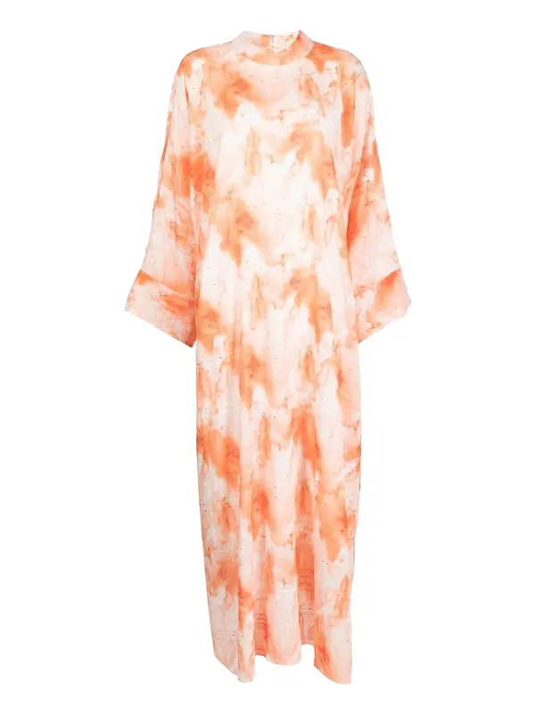 BAMBAH Gardenia Printed Kaftan Dress - Orange
