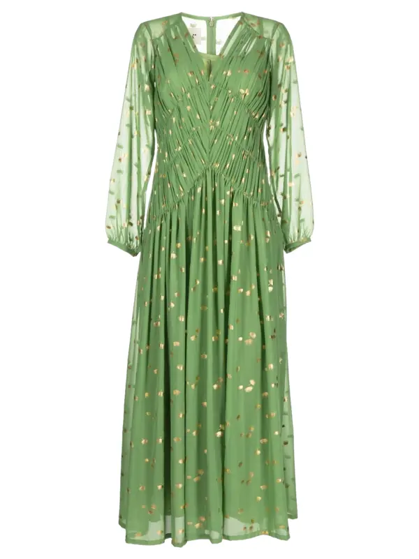 BAMBAH Polka Dot-print V-neck Kaftan - Green