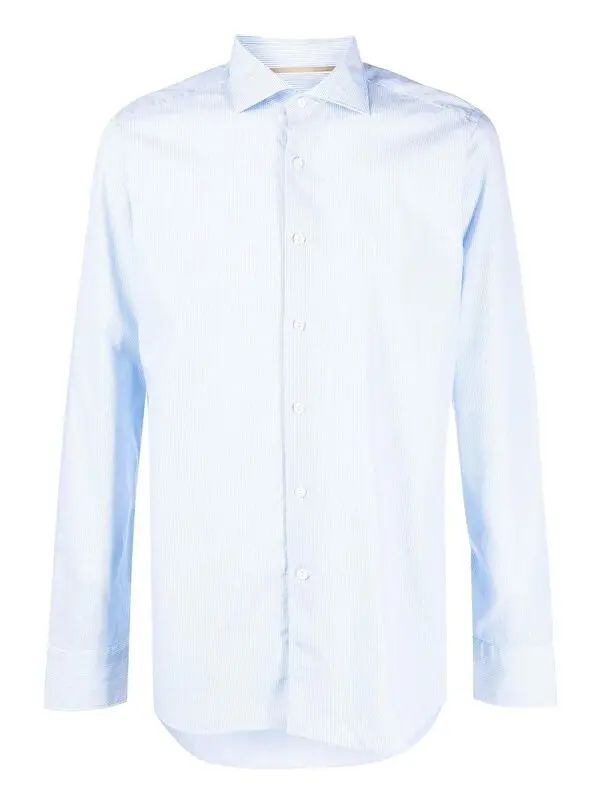 TINTORIA MATTEI 954 Long-sleeved Cotton Shirt - Blue